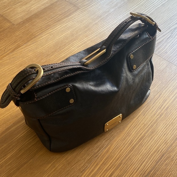 Jimmy Choo | Bags | Jimmy Choo Dark Brown Leather Shoulder Bag | Poshmark